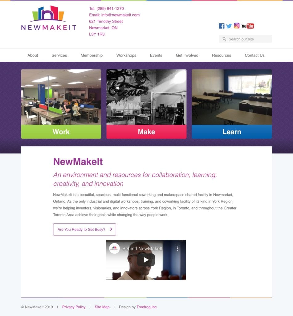 Newmakeit Website Design | Treefrog Inc.