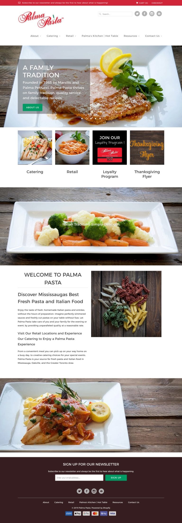 Palma Pasta Website Design | Treefrog Inc.
